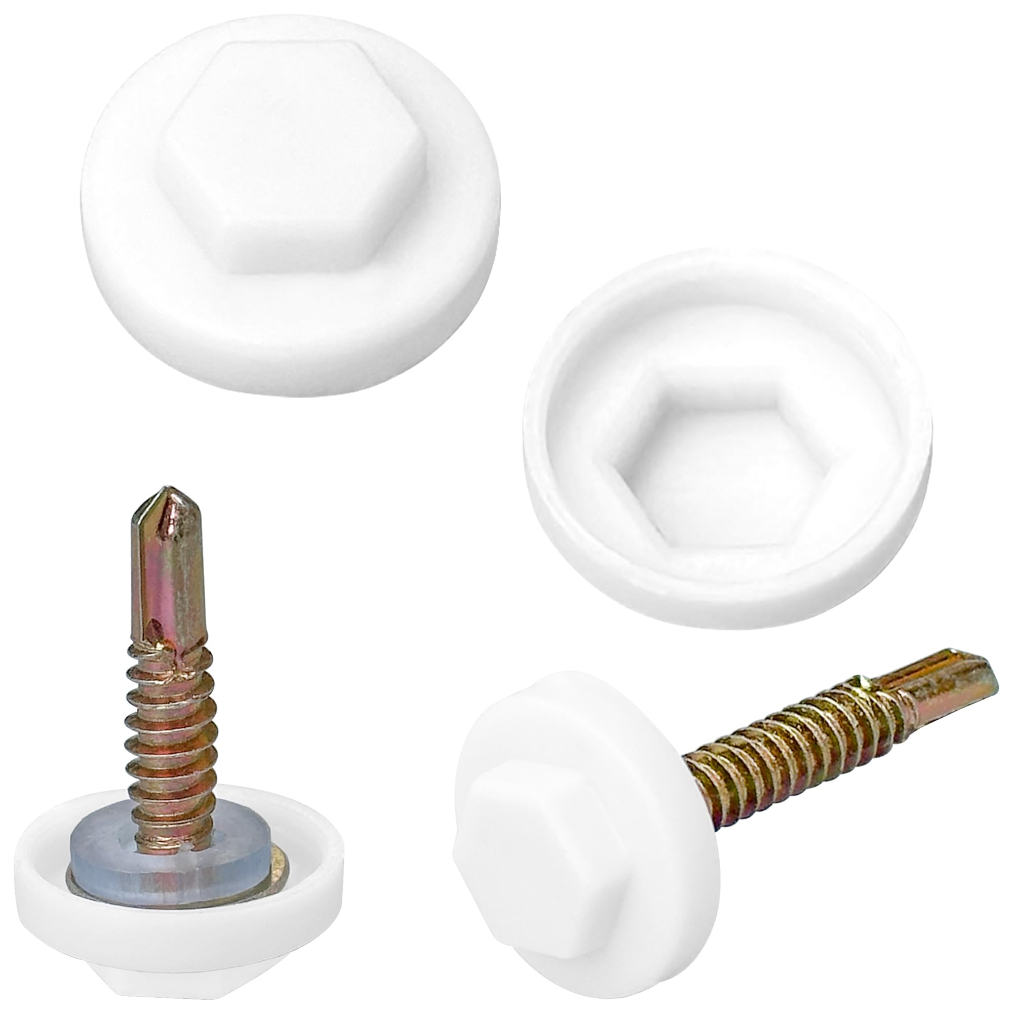 200 PCS Hex Head Screw Cover Caps,Waterproof Plastic Caps for Hex ...