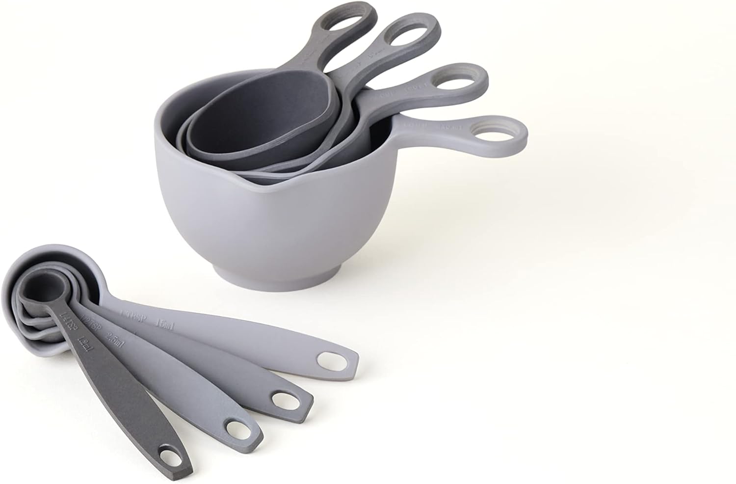Amazon.com: Bamboozle Measuring Cup & Spoon Set – Gray Color | Dry or ...