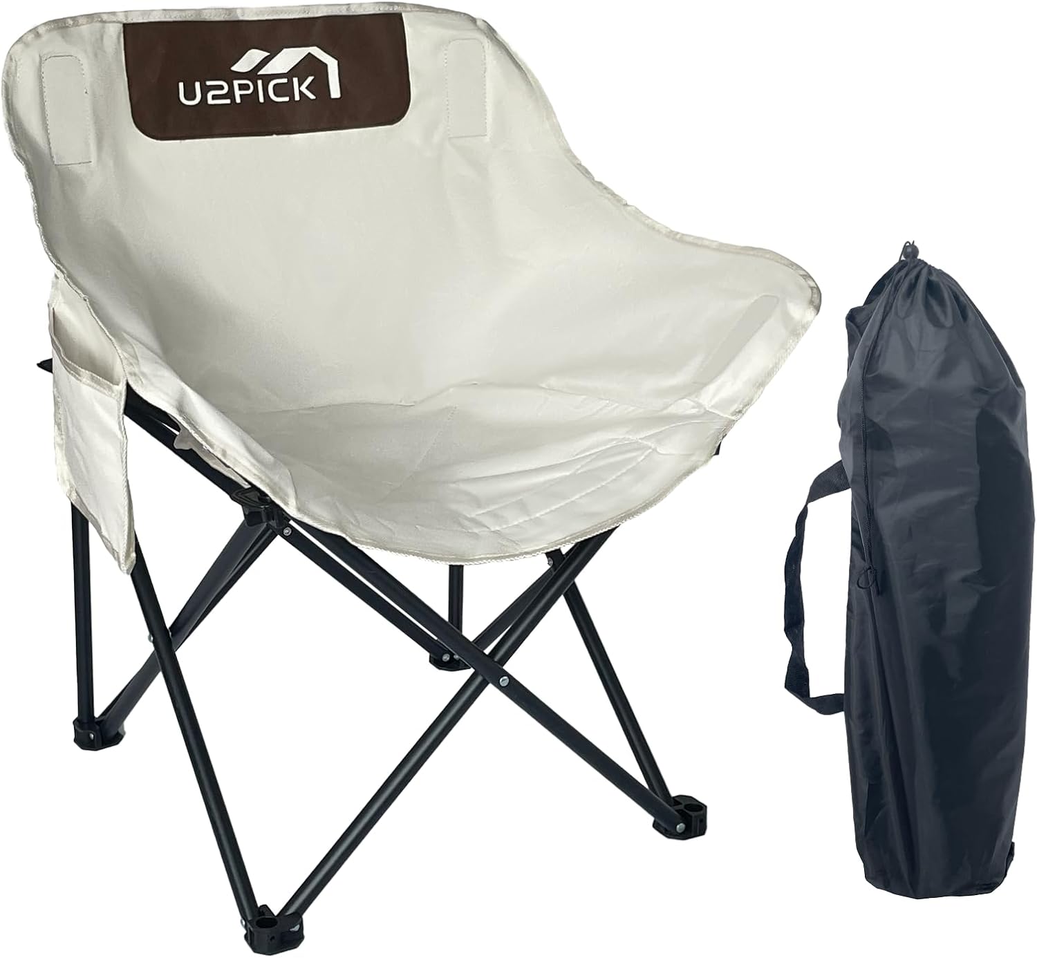 U2PICK Folding Moon Chairs, Portable Comfy Camping Chair Support Up to ...