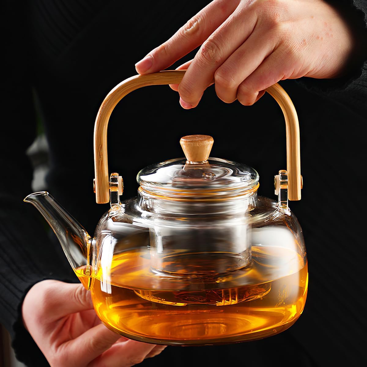 Amazon.com | CUNHUY Glass Tea Pot Teapot for Stovetop Safe, Clear ...
