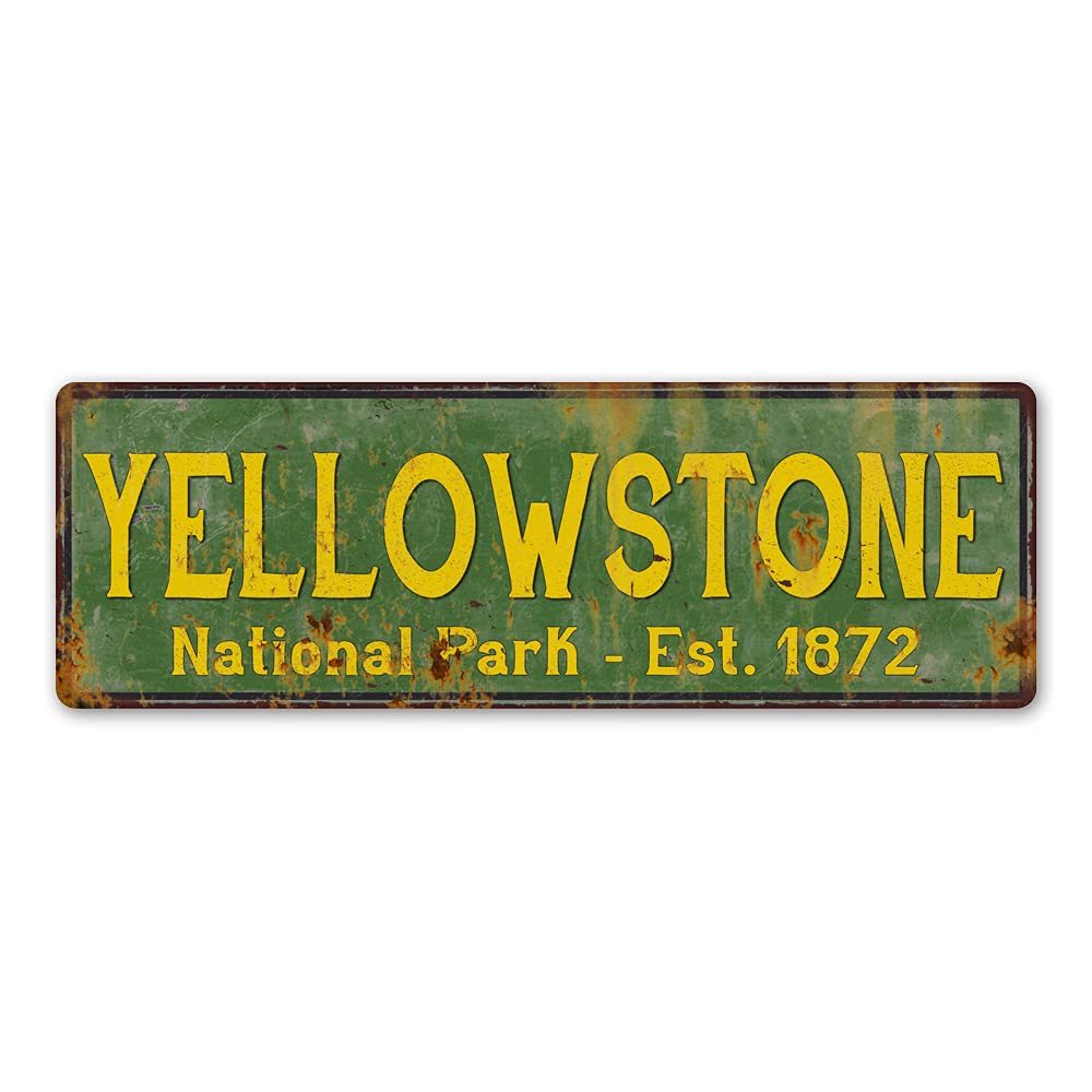 Amazon.com: Yellowstone National Park Sign Décor Rustic Signs Cabin ...
