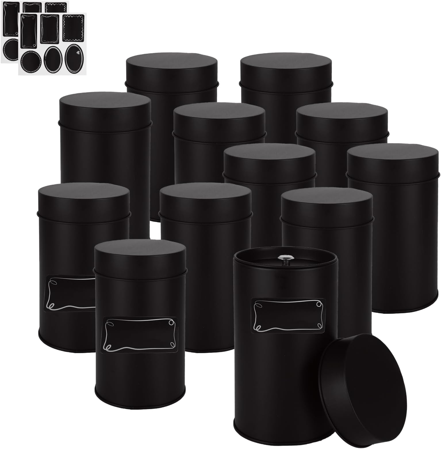 Amazon.com: MUXHEL 12 Pcs 16 oz Tea Tins for Loose Tea, Tea Canister ...