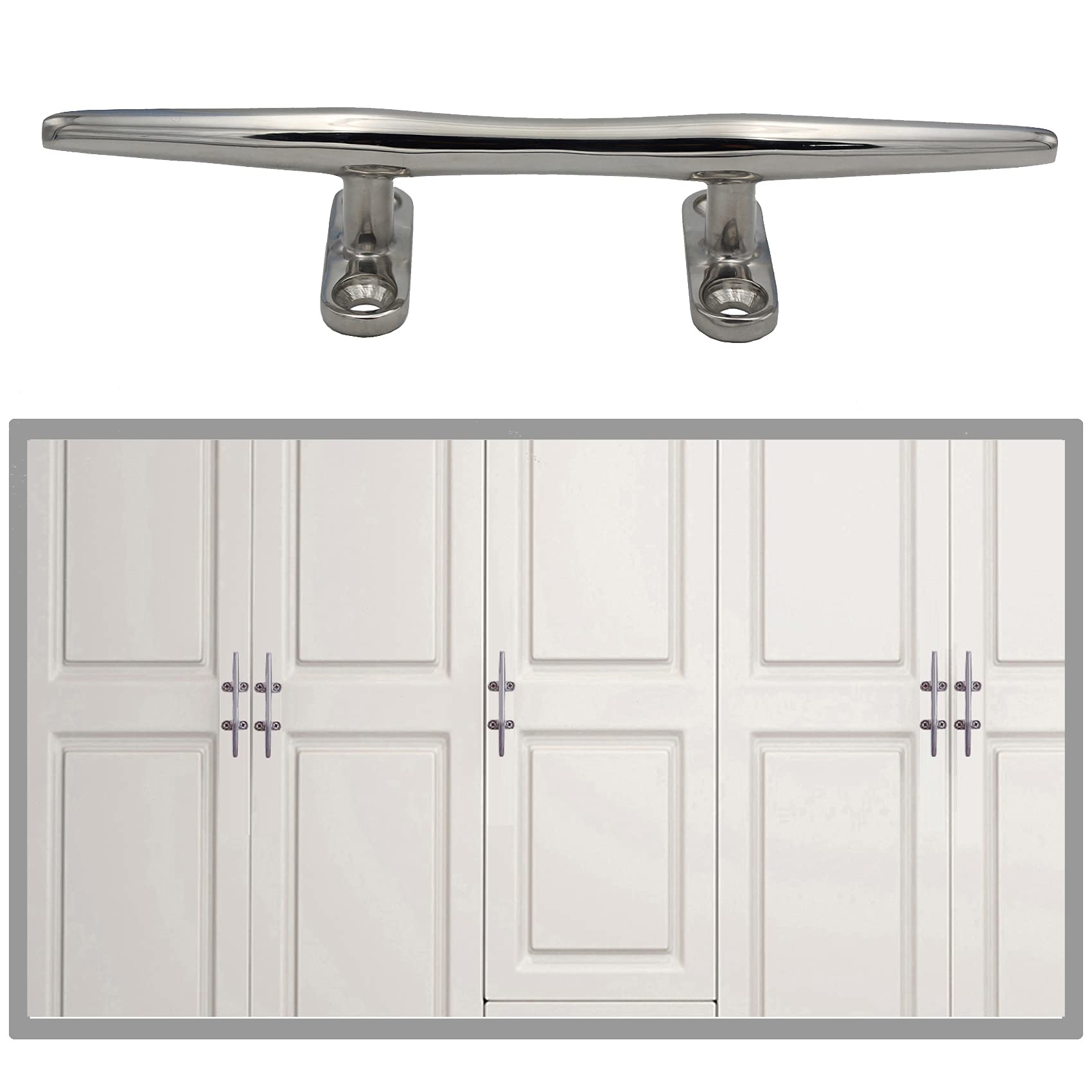 Snapklik.com : 8 Inch 316 Stainless Steel Boat Cleat, Boat Dock Cleats ...