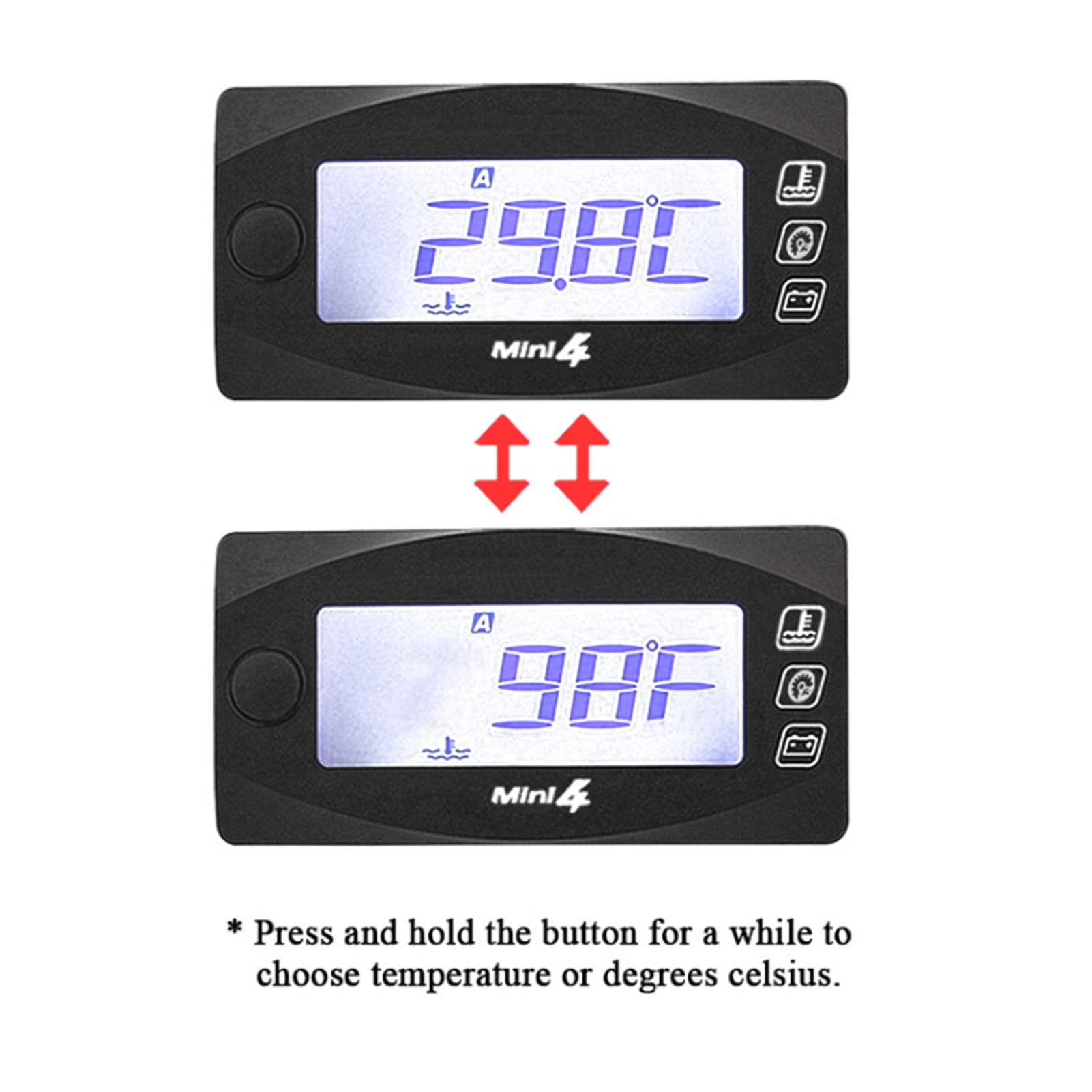 Motorcycle Clock Thermometer Square