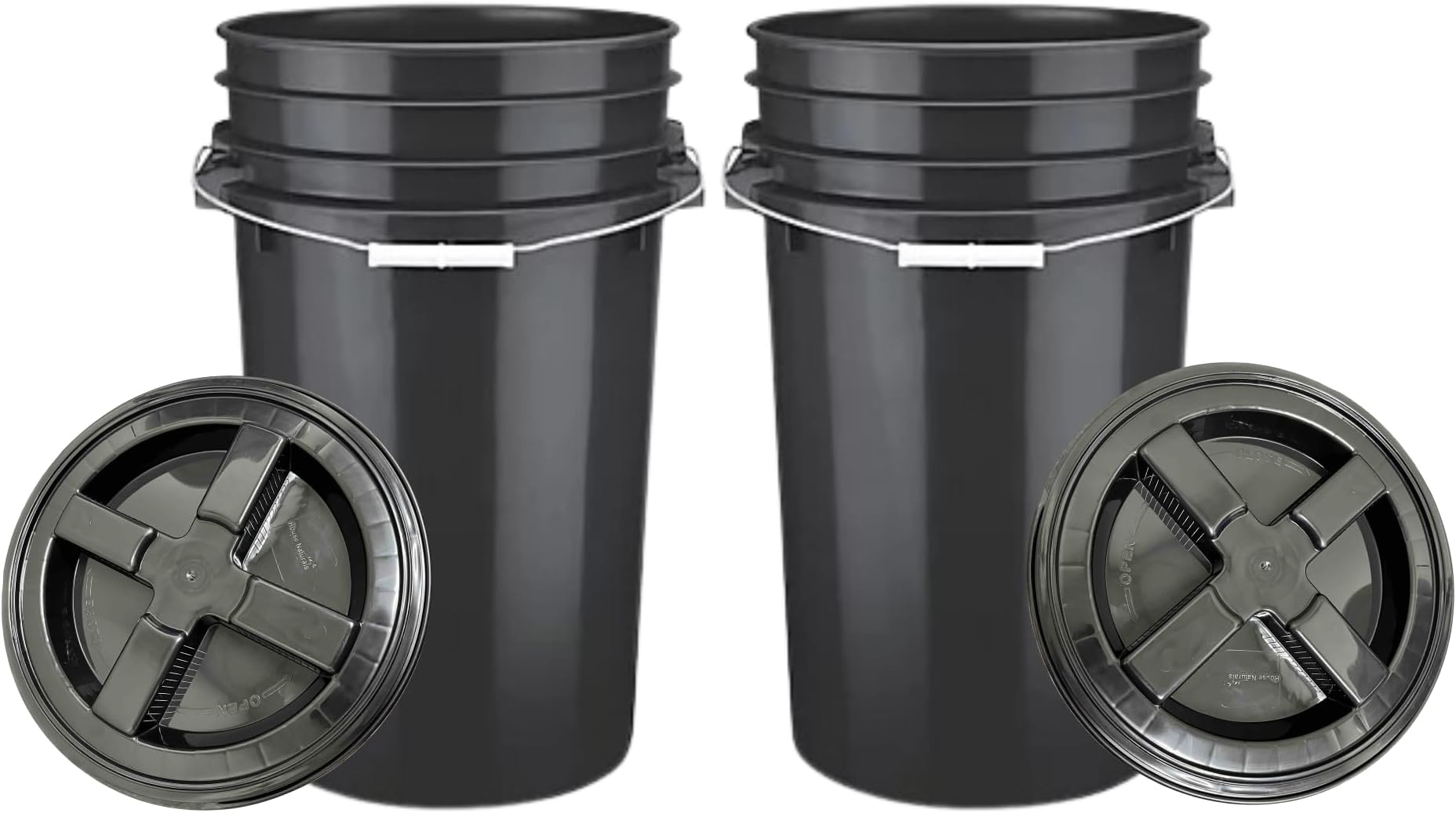 Amazon.com: House Naturals 7 Gallon Large Red Bucket Pail Container ...