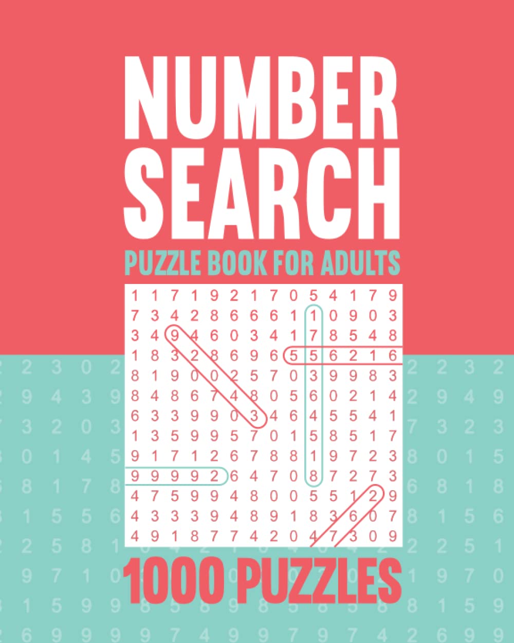 Number Search Book for Adults: Big Puzzle Book with 1000 Number Find ...