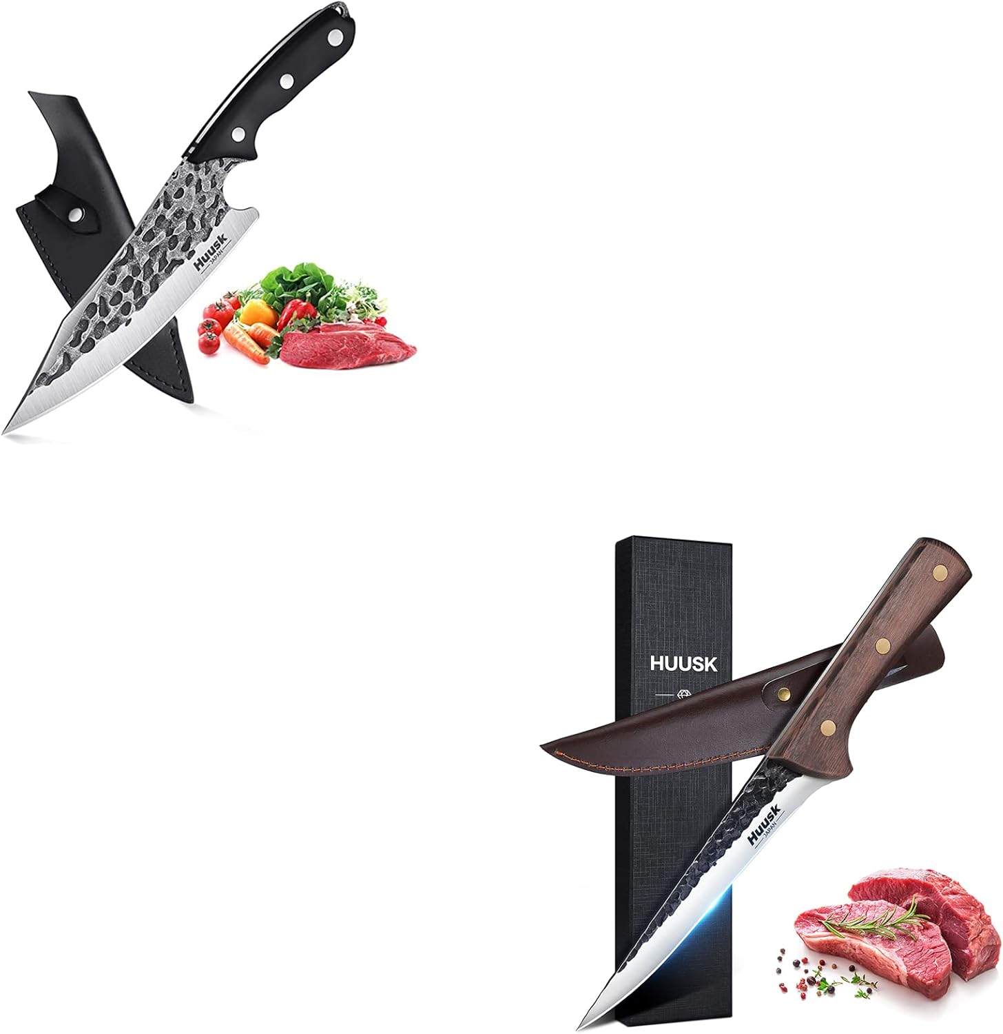 Amazon.com: Huusk Chef Knife with Sheath Bundle with Sharp Fillet ...