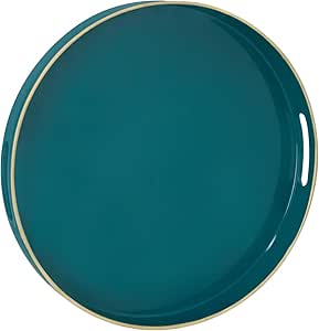 Amazon.com: MAONAME 13" Round Tray, Teal Serving Trays with Handles ...