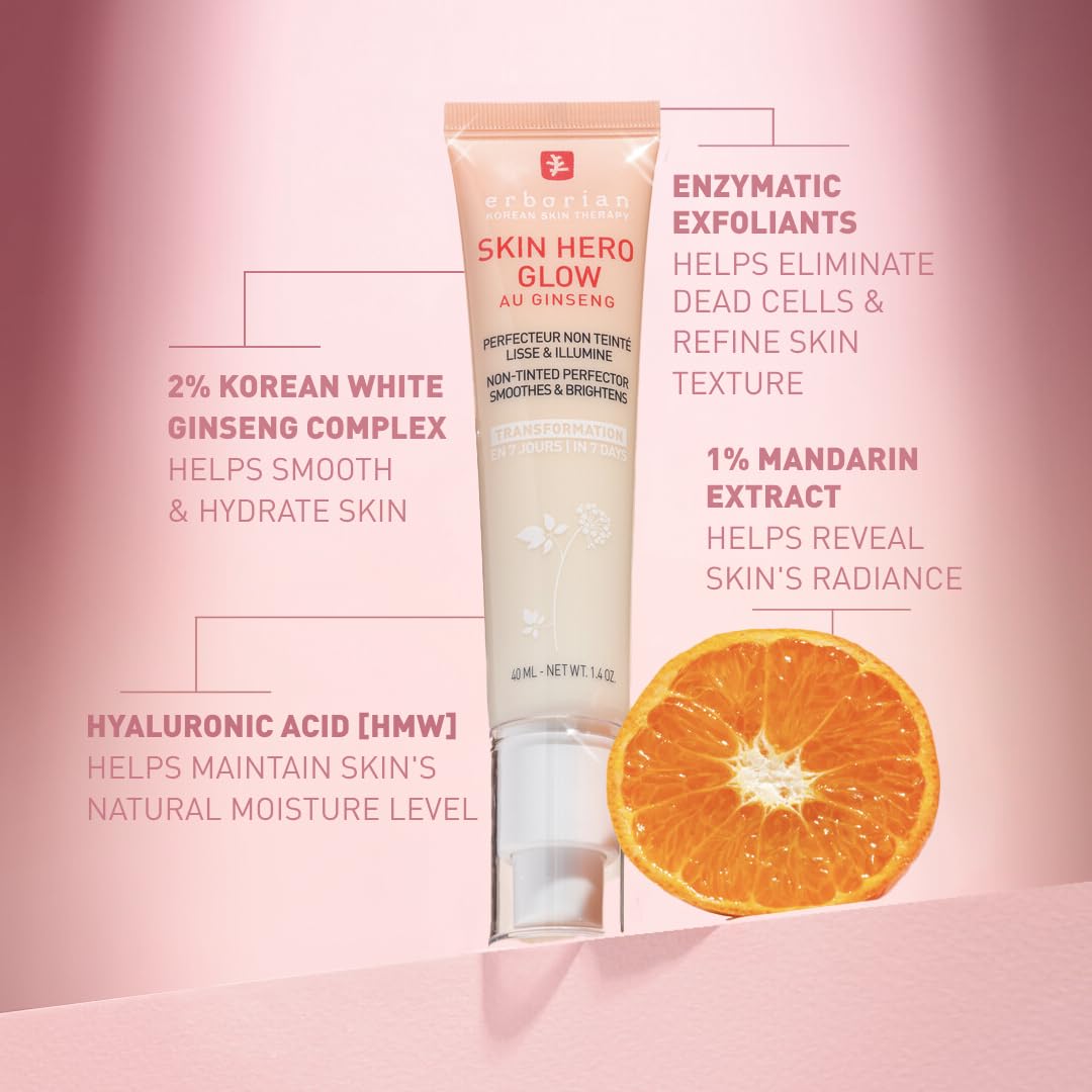 Erborian – Skin Hero Glow – Non-Tinted Skin Perfector + 7-Day Radiance ...