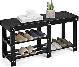 Amazon.com: Giantex Wooden Shoe Bench Boot W/Divided Storage Shelf ...