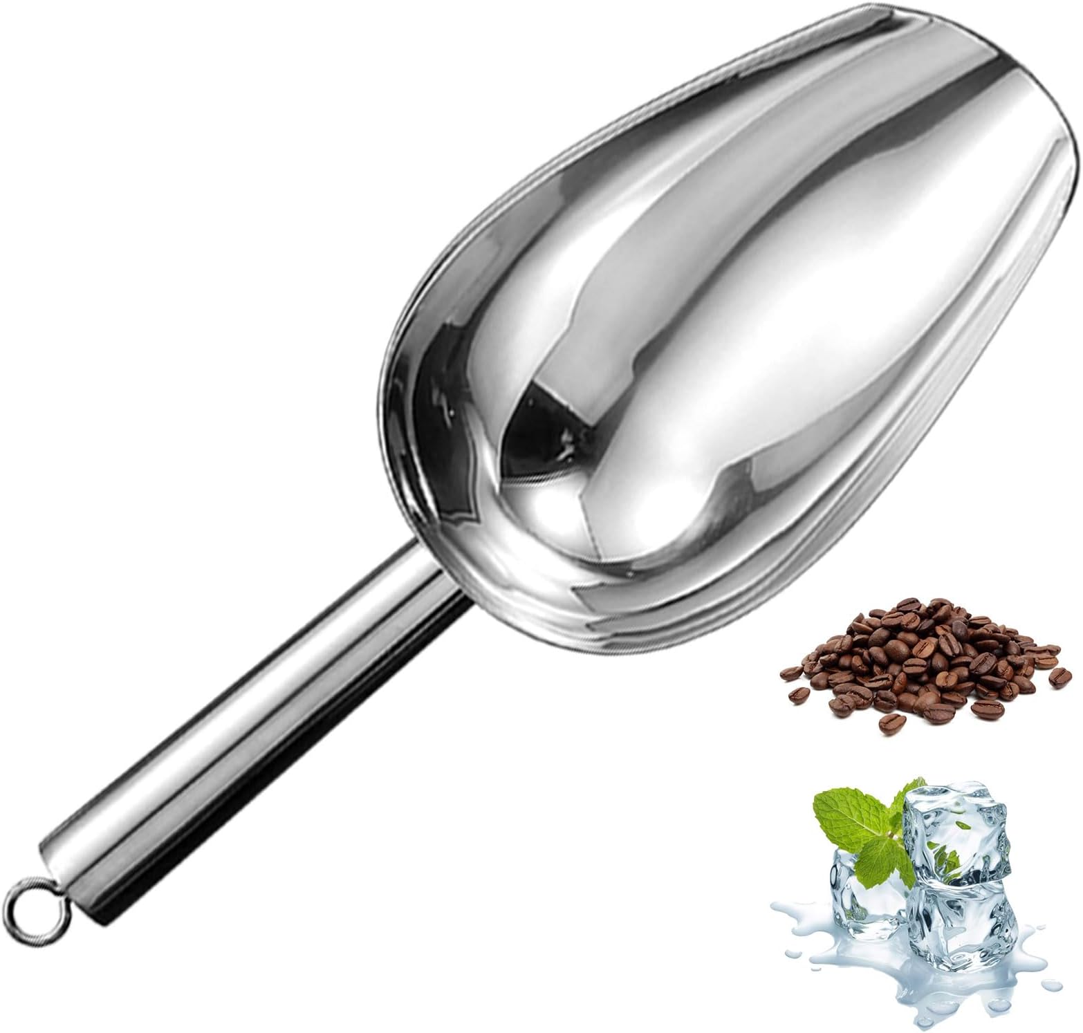 Amazon.com: Metal Ice Scoop 12 Oz, Small Stainless Steel Ice scooper ...
