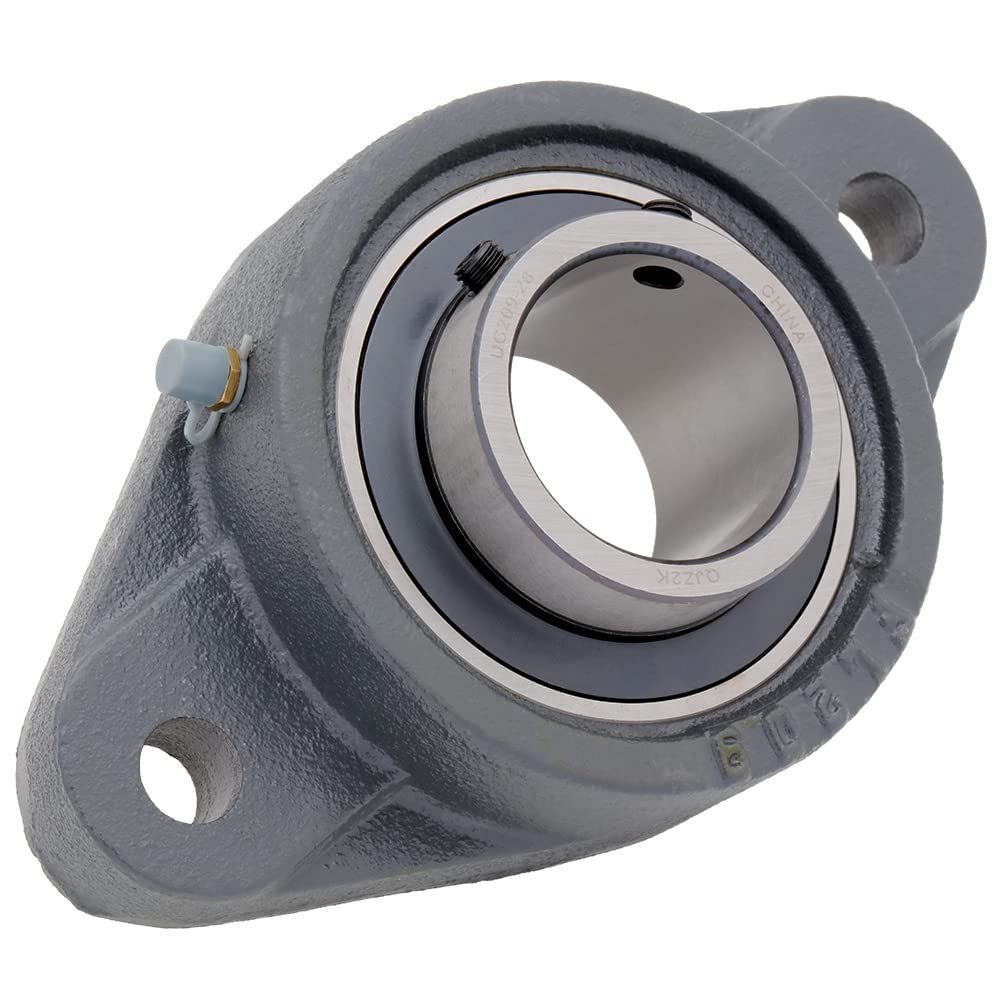 [1-Pack] UCFL209-28 - 2-Bolt Flange-Mount Ball Bearing Unit, Insert Bearing UC209-28, Cast Iron ...