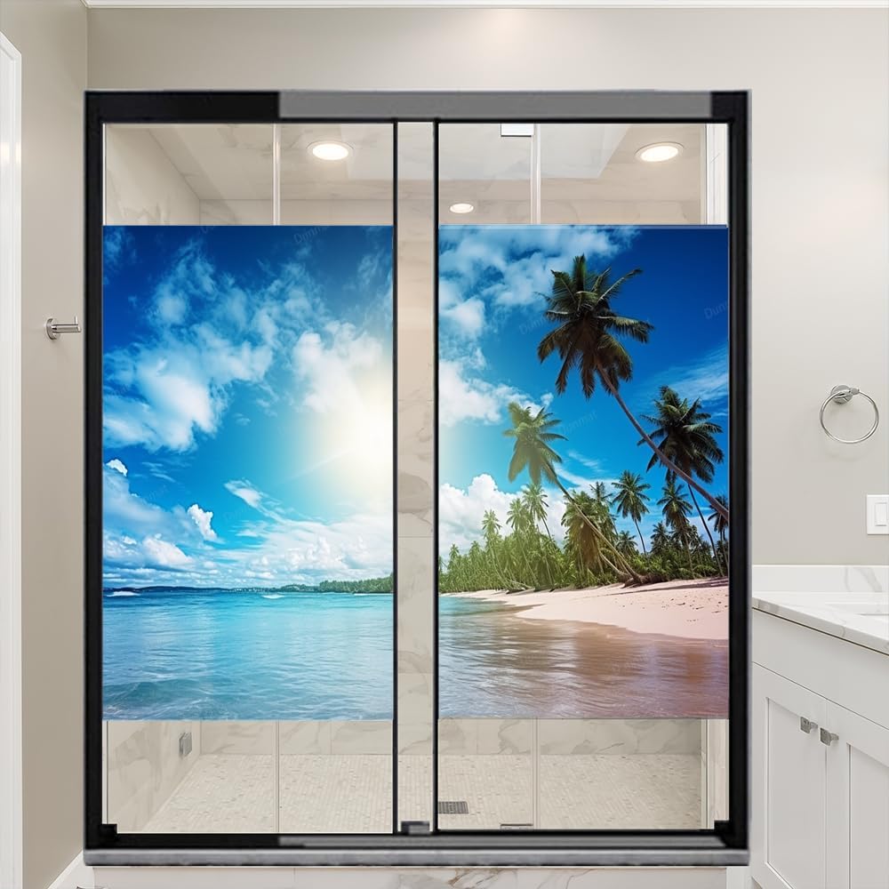 Amazon.com: SOPIYRIO Fantastic Ocean Window Film Privacy Sky Sun Modern ...