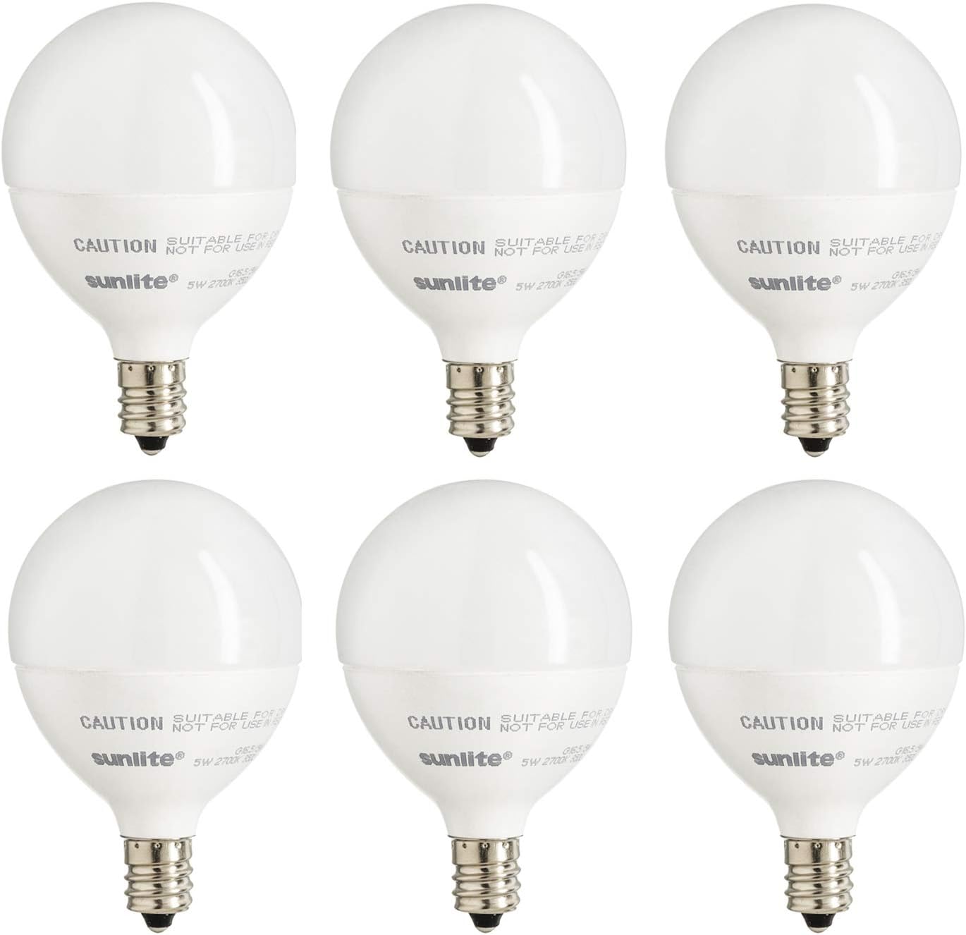 Sunlite G16.5 Light Bulb LED, 7 Watts (60W Equiv.), 500 Lumens ...