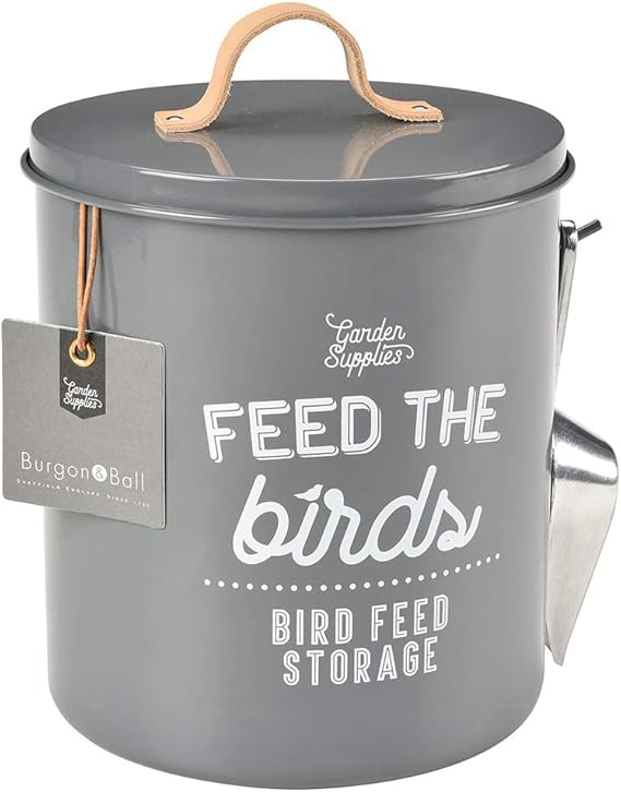 Burgon & Ball Tin Bird Food Storage, 25 cm Height x 18 cm Diameter ...