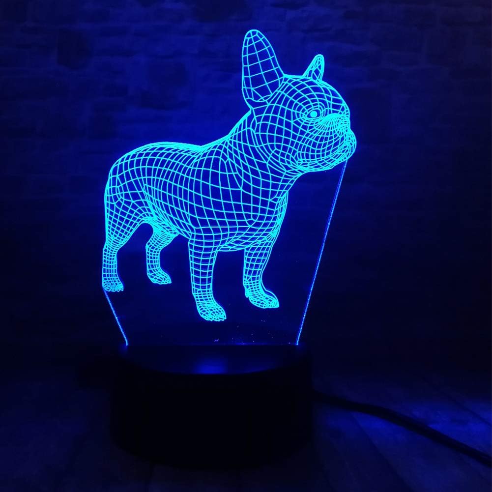 Amazon.com: YKLWORLD French Bulldog Night Light 3D Illusion Table Lamp ...