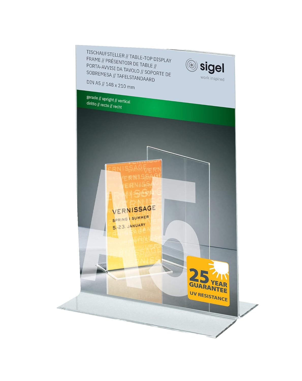 Sigel TA222 Table-Top Display Frame, Upright, Clear, for A5 : Amazon.in ...