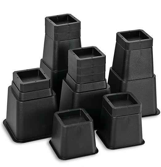 Amazon.com: 16 PCS Adjustable Bed Risers 3, 5 or 8 Inch Heavy Duty ...