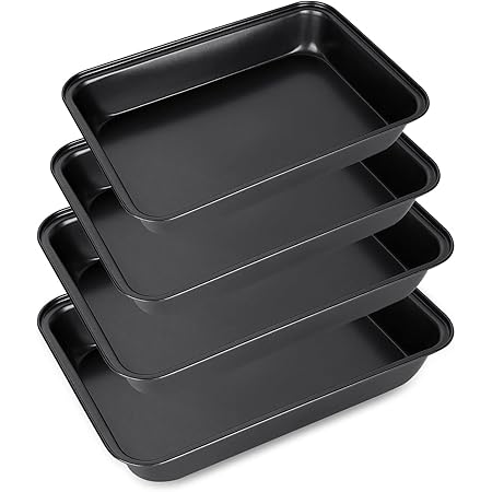 STARVAST Non Stick Oven Baking Trays, 3 Pieces Carbon Steel Roasting ...