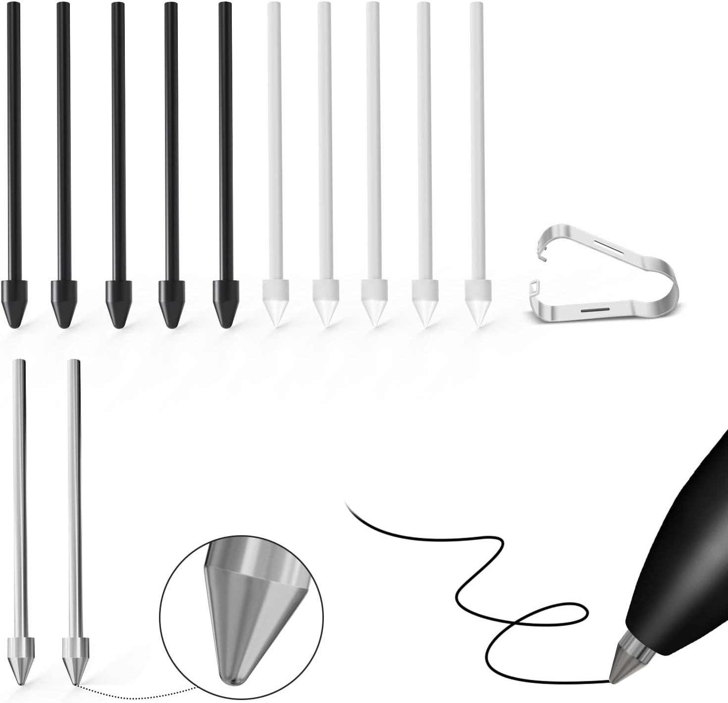 Amazon.com: Pen Tips Replacement for Kindle Scribe Pen 12PCS, Pen Nibs ...