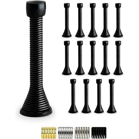 Amazon.com: HOMOTEK 12 Pack Black Spring Door Stops,3-1/8" Heavy Duty ...