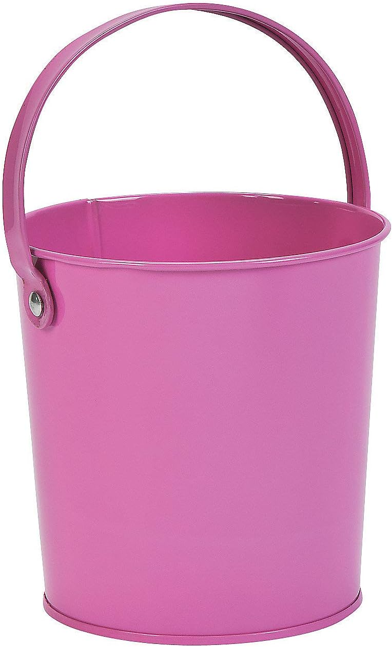 Amazon.com: Fun Express - Pink Metal Pails (6 Pcs/un) - Party Supplies ...