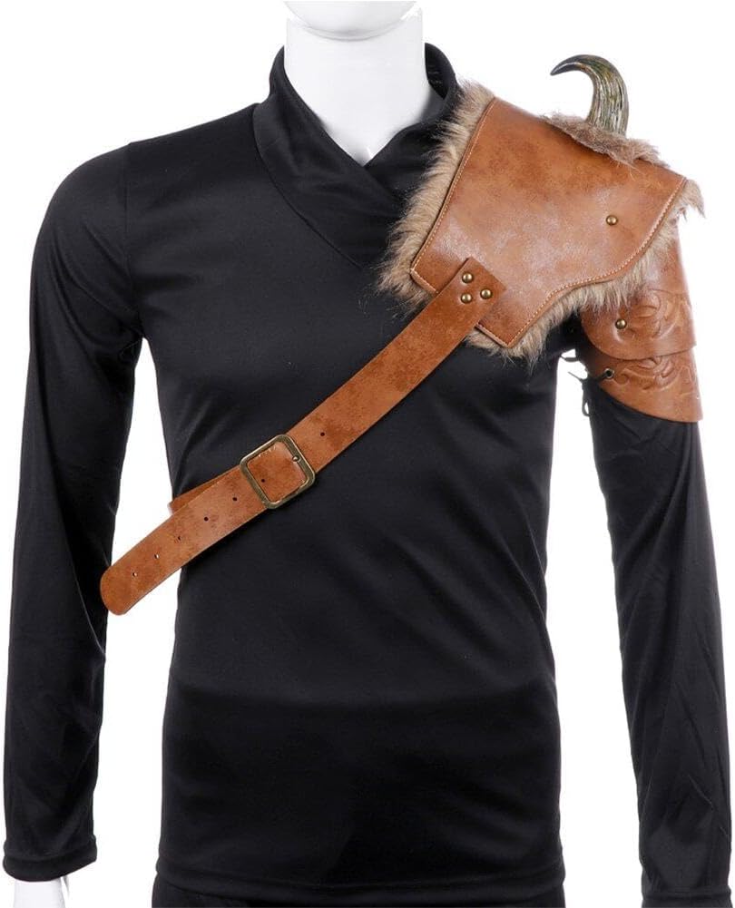 Men's Medieval Costume Shoulder Armors, Retro Steampunk Leather Body ...