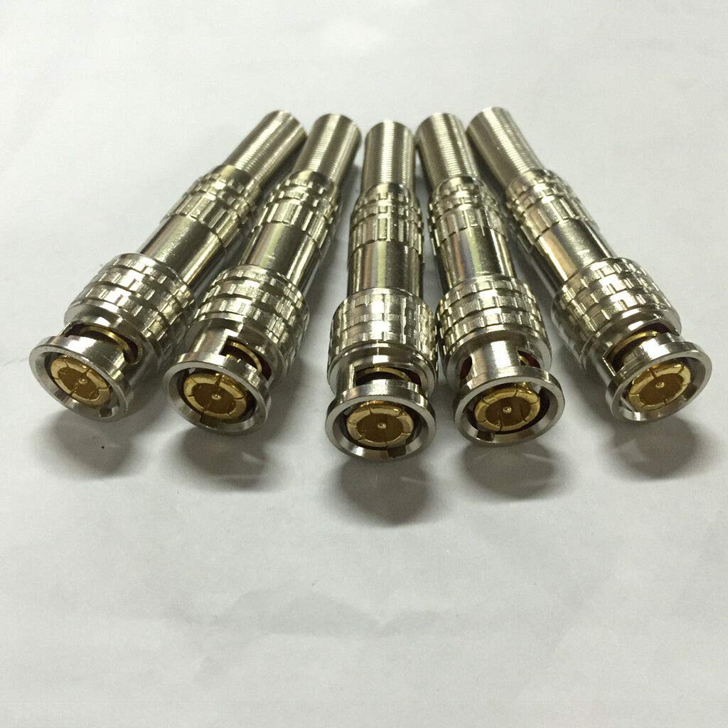 5pcs Solderless Twist Spring BNC Connector Jack for Coaxial RG59 CCTV ...