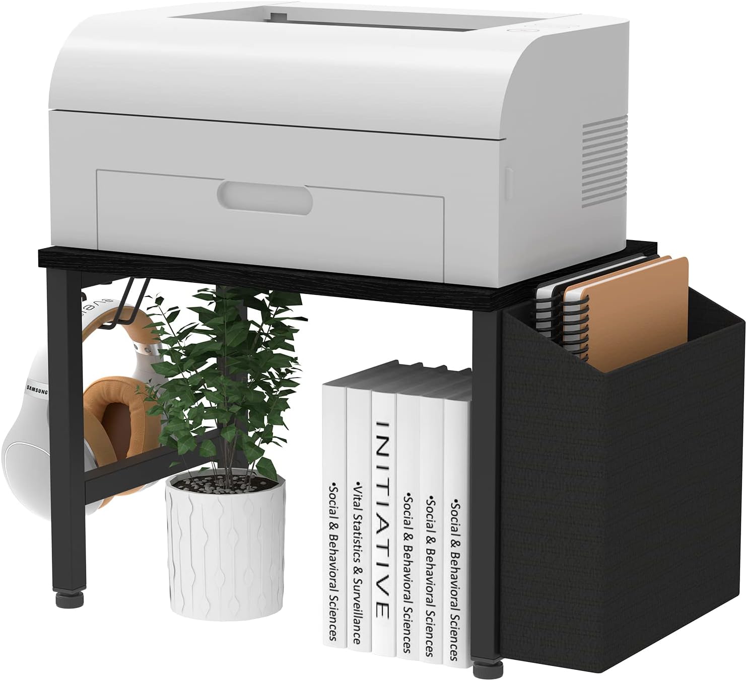 Amazon.com: IBUYKE Under Desk Printer Stand, 2-Tier Industrial Printer ...