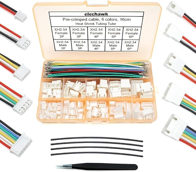 Amazon.com: XH 2.54mm Connector Kit - JST XH Compatible 2.5mm Pitch Male Female Connector ...