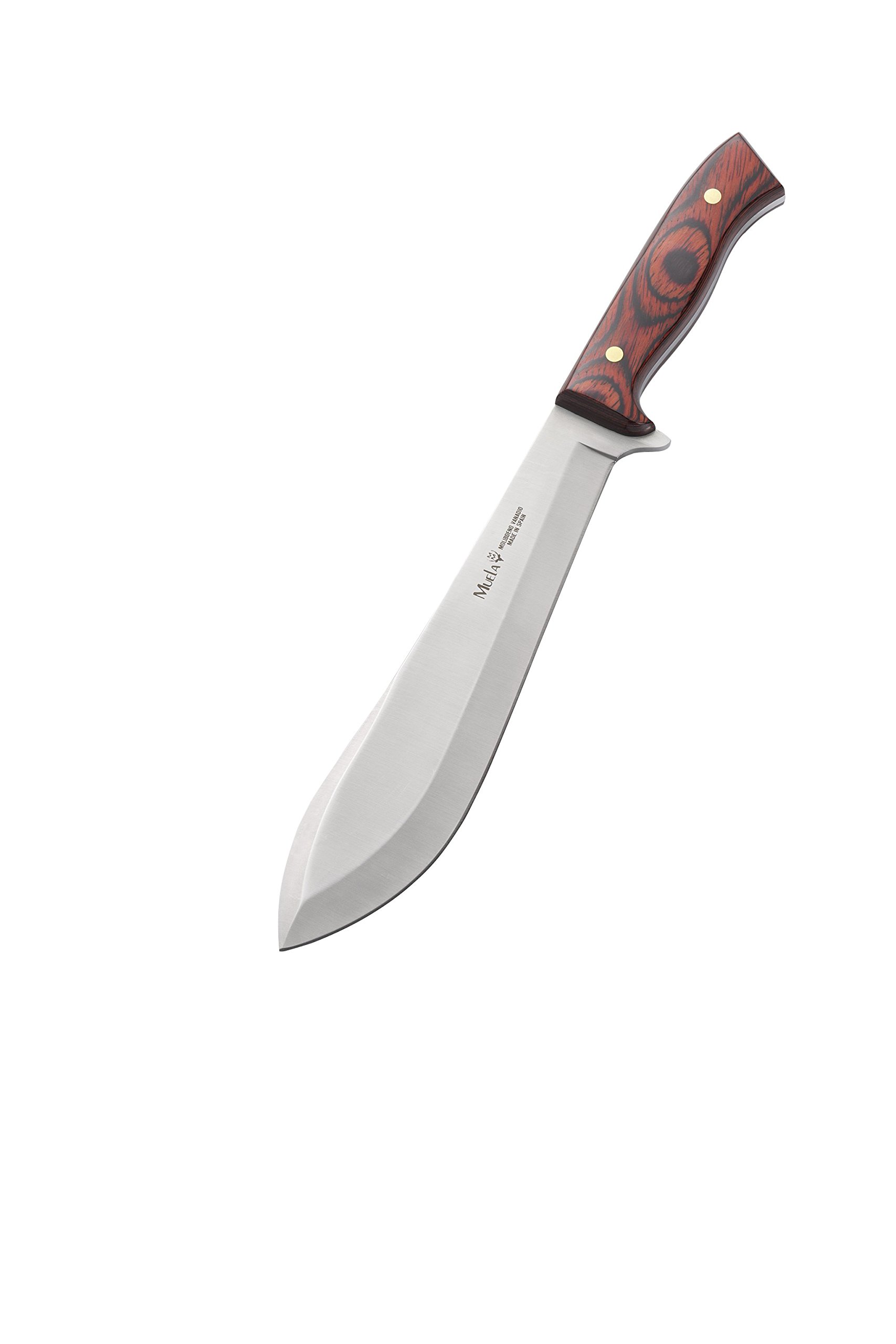 MUELA Machete 8-5/8" Fixed Blade Hunting Knife with Leather Sheath ...