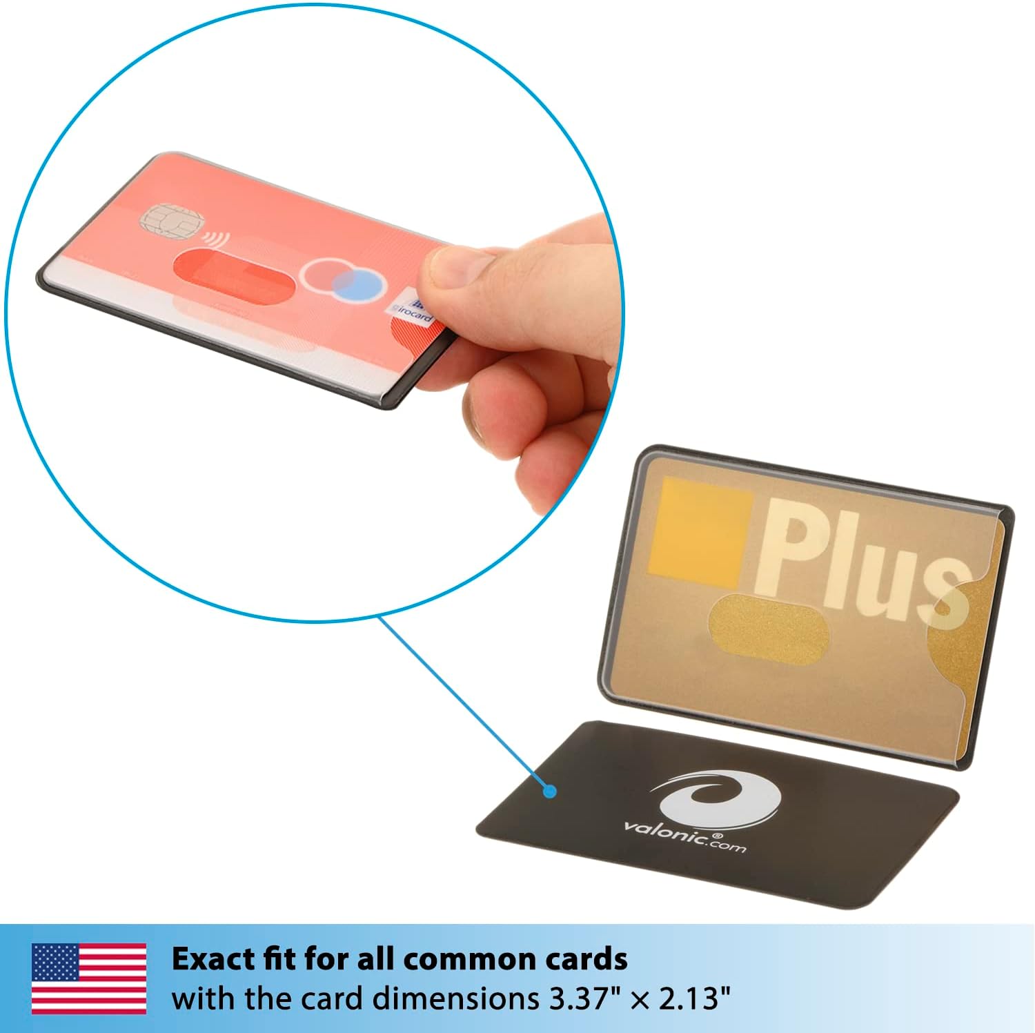 Buy valonic Set of 6 RFID Blocking Sleeves - Transparent Front, Credit ...