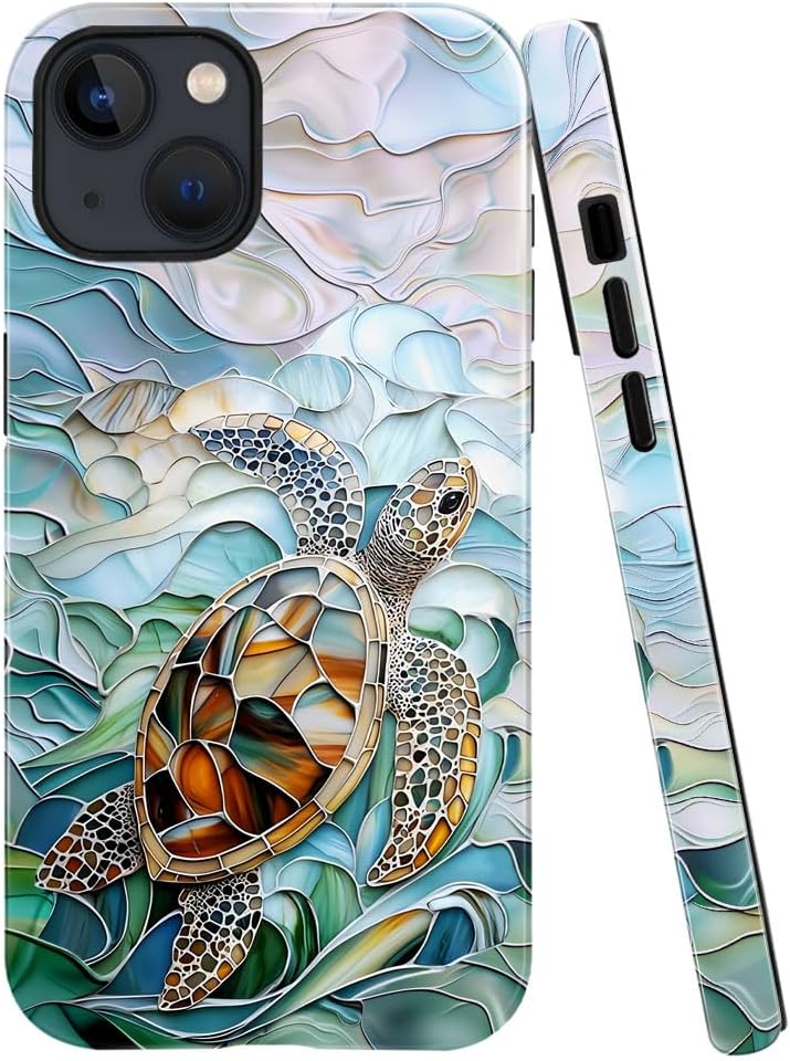 Amazon.com: iPhone 14 Baby Green Sea Turtles Case Blue Ocean Turtle ...