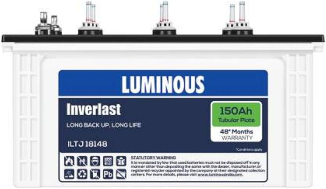 Luminous Inverlast ILST12042 Battery for Home, Office & Shops | 100 Ah ...