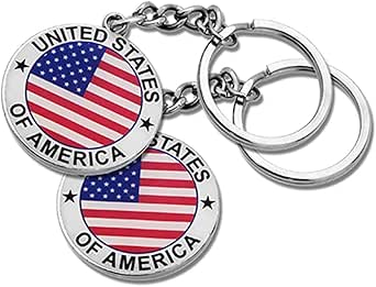Amazon.com: Julysgift 2 Pack US United States Keychain NYC Metal Star ...