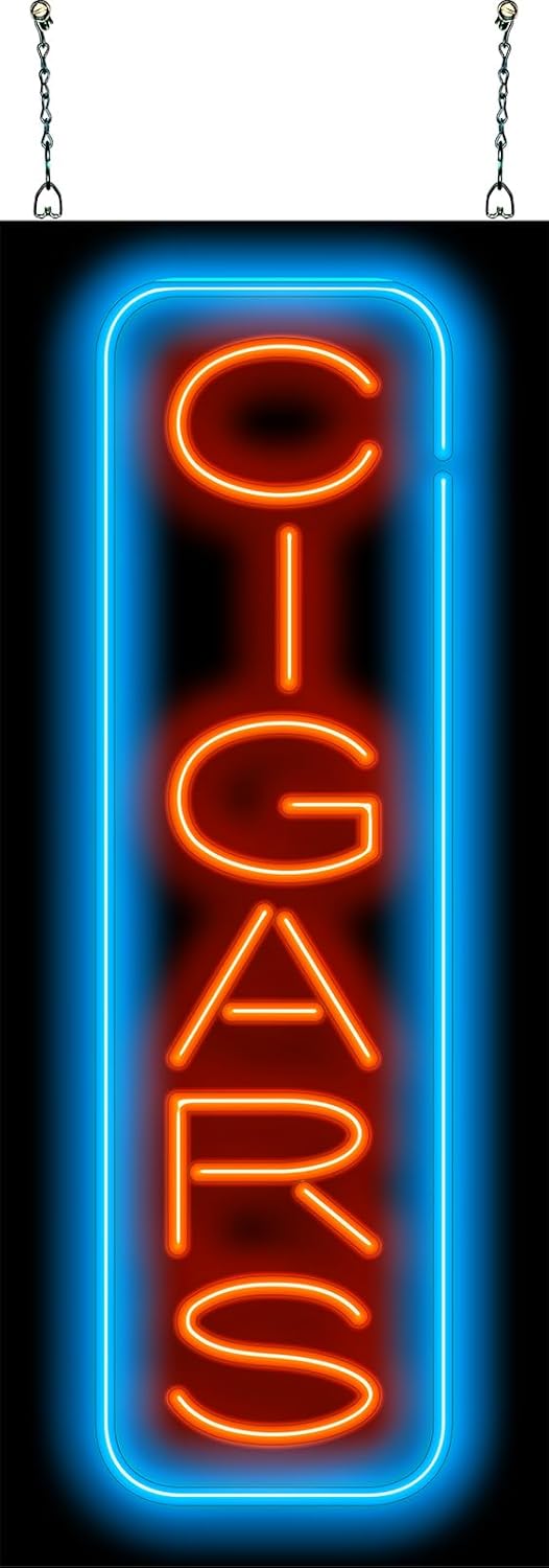 Vertical Cigars Neon Sign - Large Size - 13" wide x 32" high - Real ...