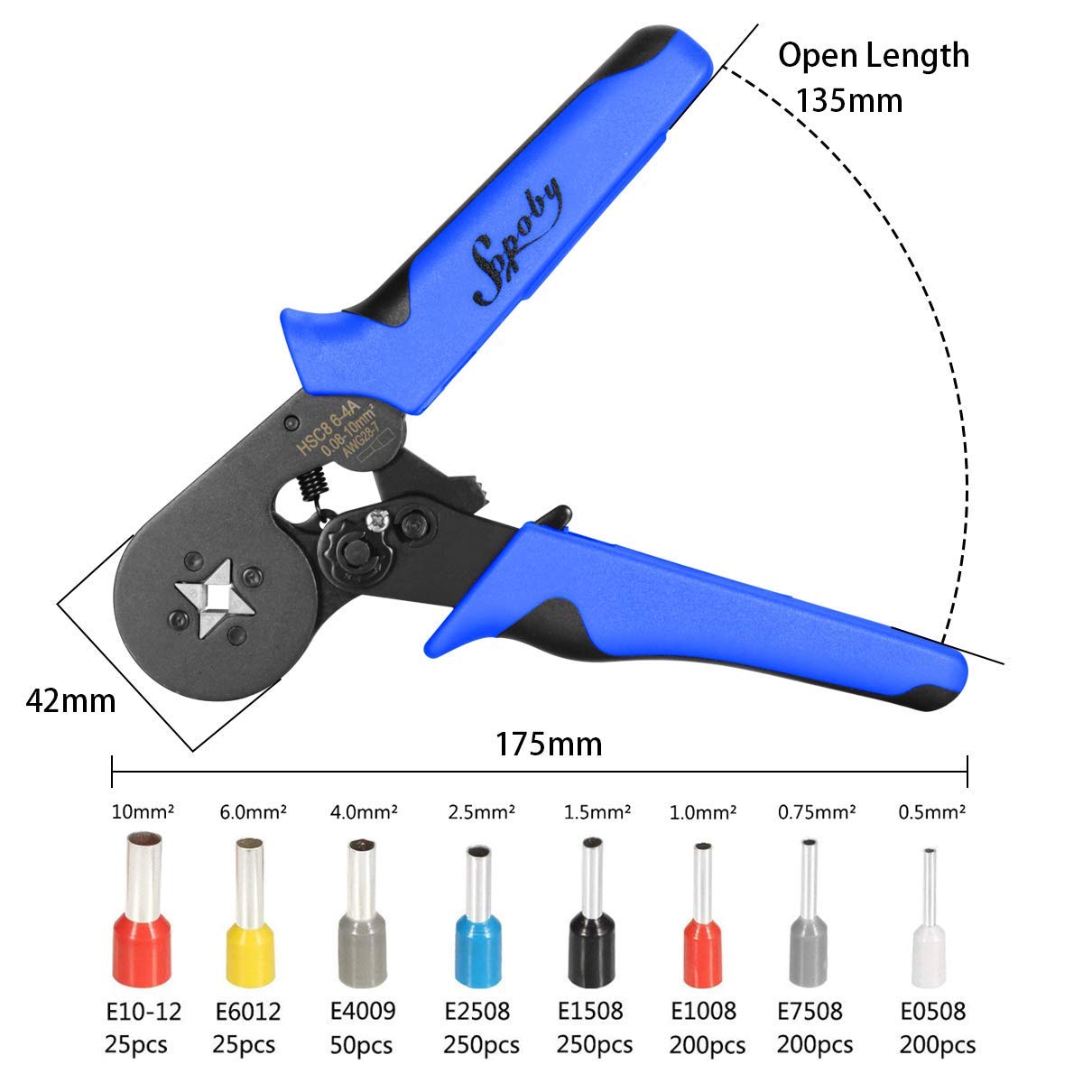 Buy Sopoby Ferrule Crimping Tool Kit AWG 28-8 Self-adjustable Ferrel ...