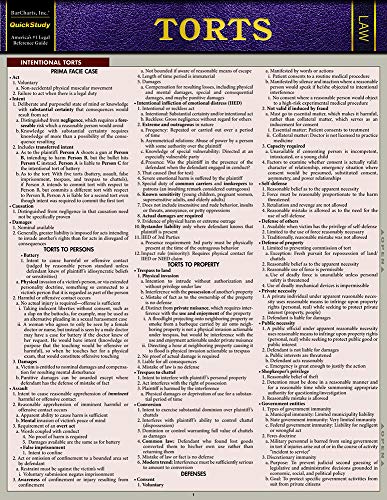 Snapklik.com : Torts QuickStudy Laminated Reference Guide