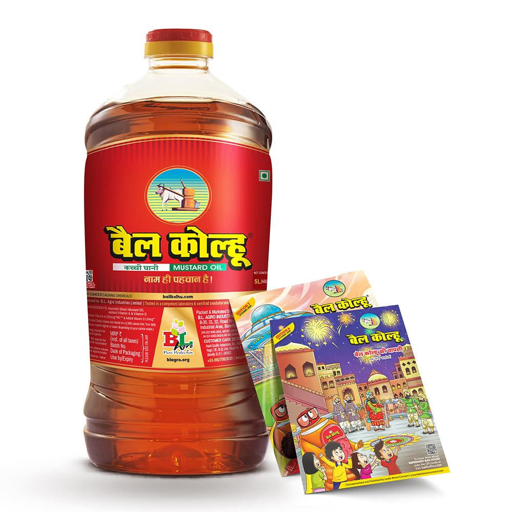Bail Kolhu Kachi Ghani Mustard Oil 5L Jar | Cooking Oil Sarso Ka Tel ...