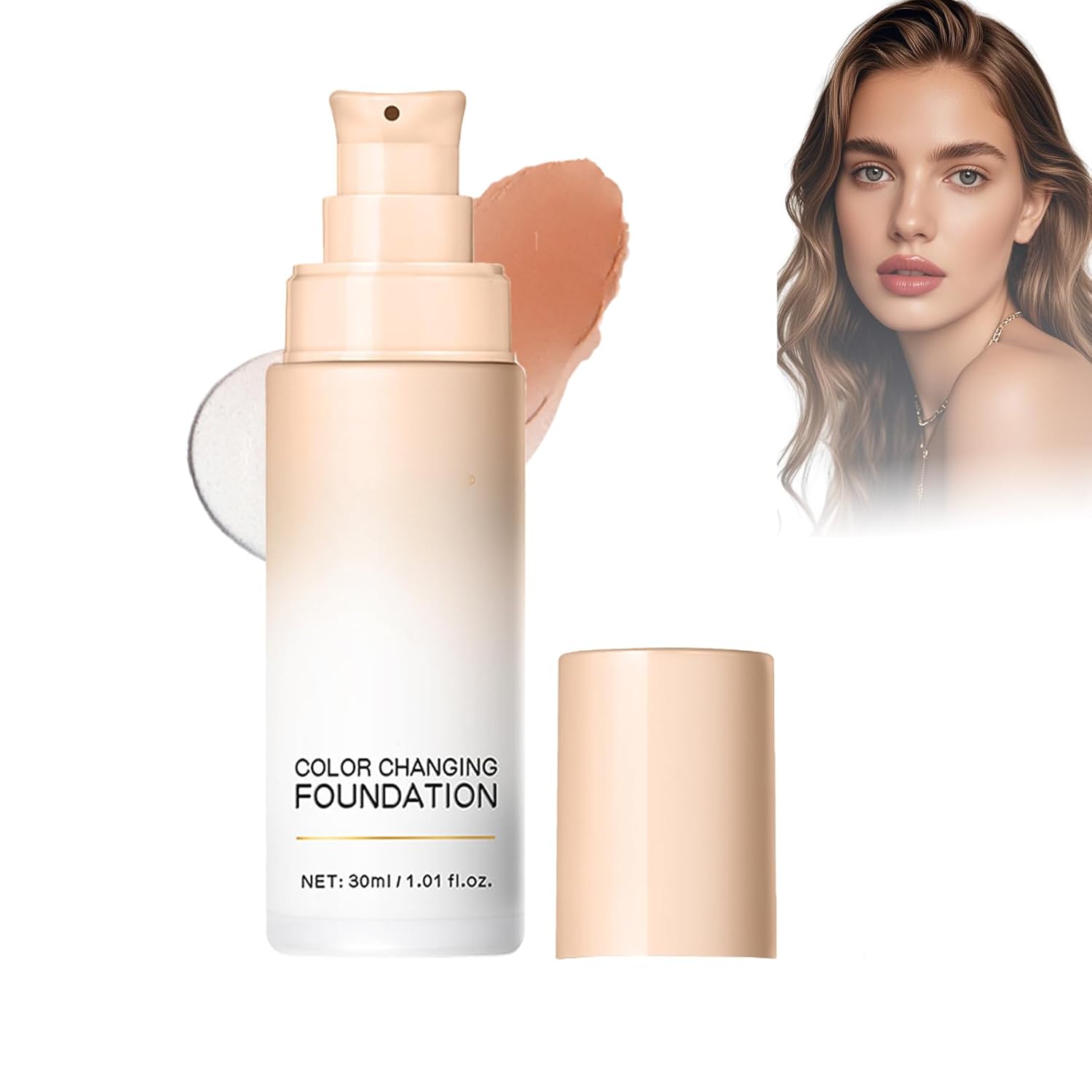 Amazon.com : Aaiffey White Color Changing Foundation, Skin Tone Color ...
