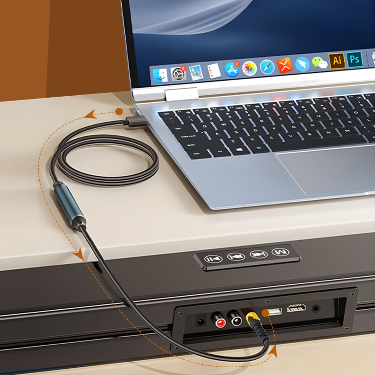 Snapklik.com : Tackston USB To Optical Audio Adapter, One Way Audio ...