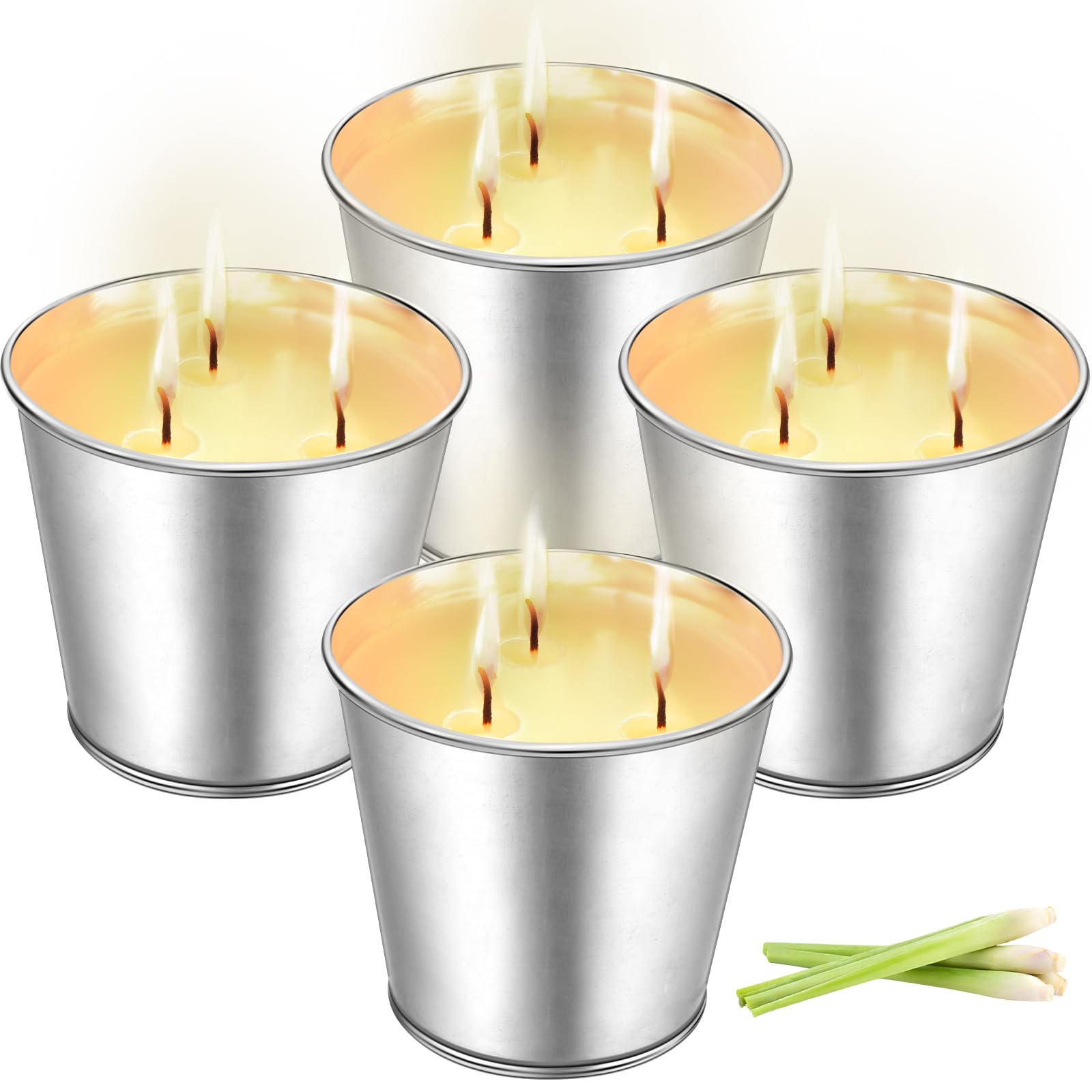 Amazon.com: MTLEE 4 Pcs Citronella Candles 6 oz Natural Citronella ...