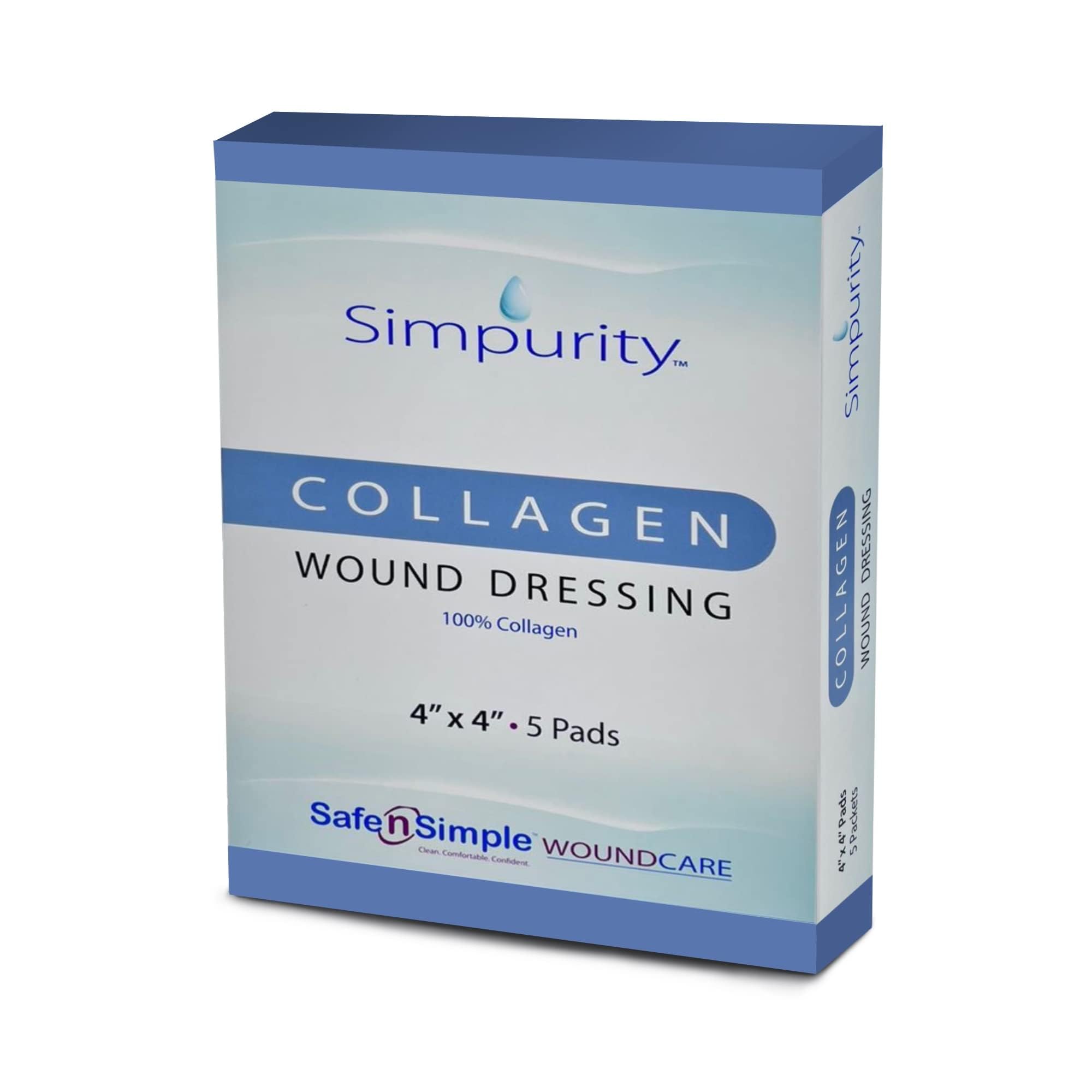 Amazon.com: Simpurity Collagen Dressing Pads - 4 x 4 in 5-Pack Collagen ...