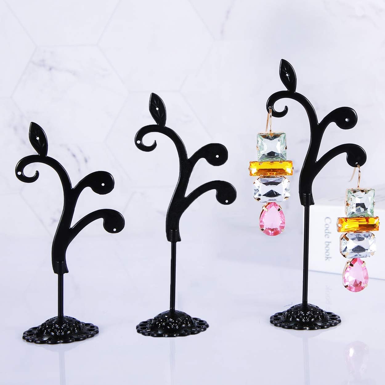 Amazon.com: AUTODECO Black Earring Stand Detachable Metal Earring ...
