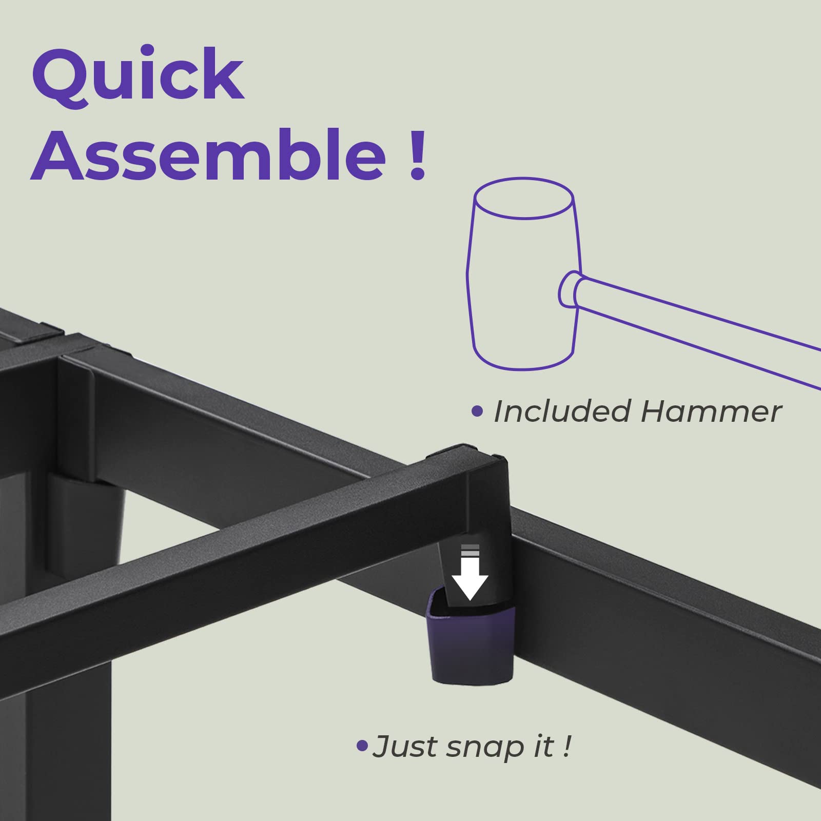Snapklik.com : GreenForest King Bed Frame 5 Minutes Quick Assembly ...