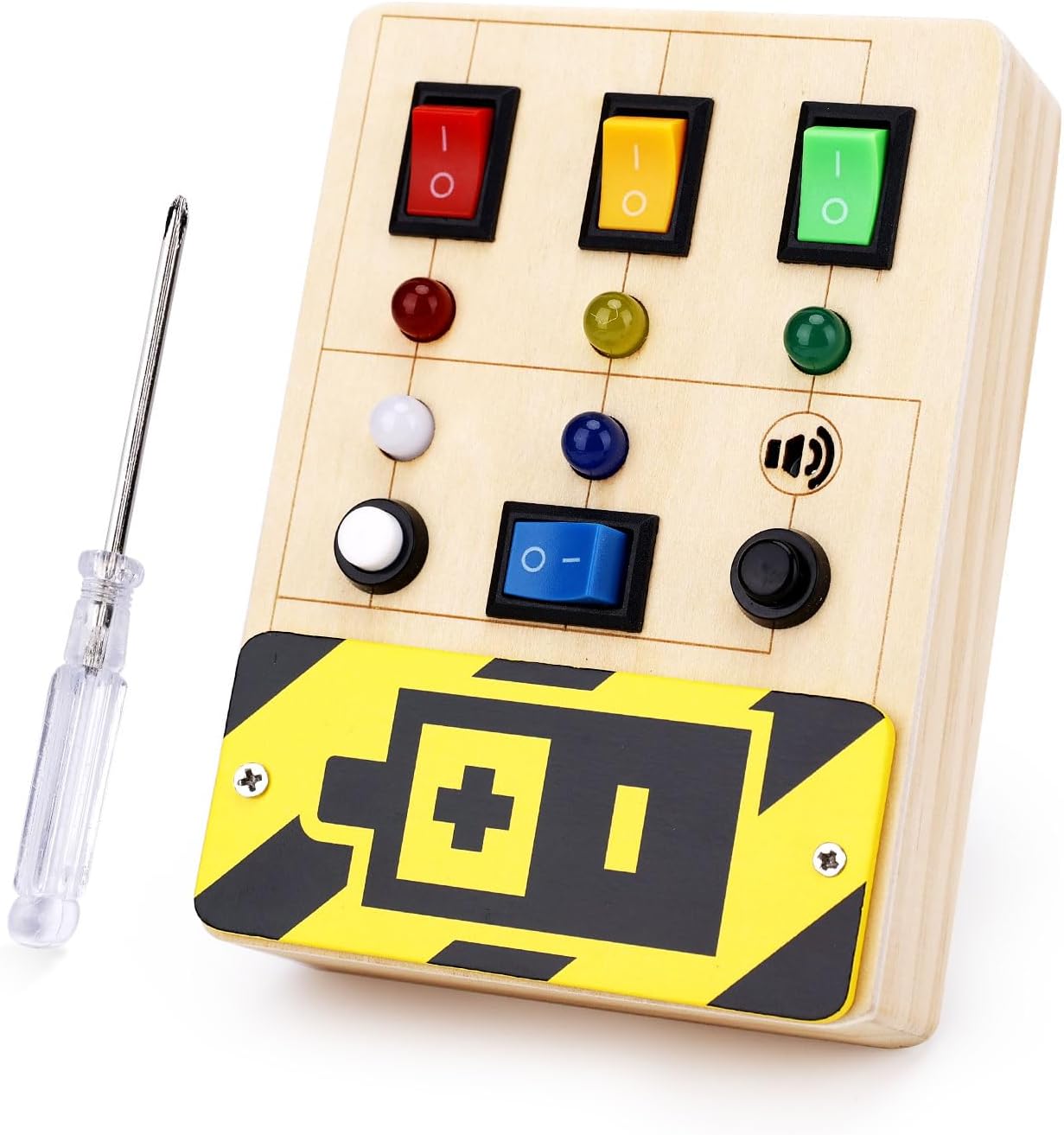 PEUTIER LED Light Switch Busy Board, Wooden Montessori Busy Board ...