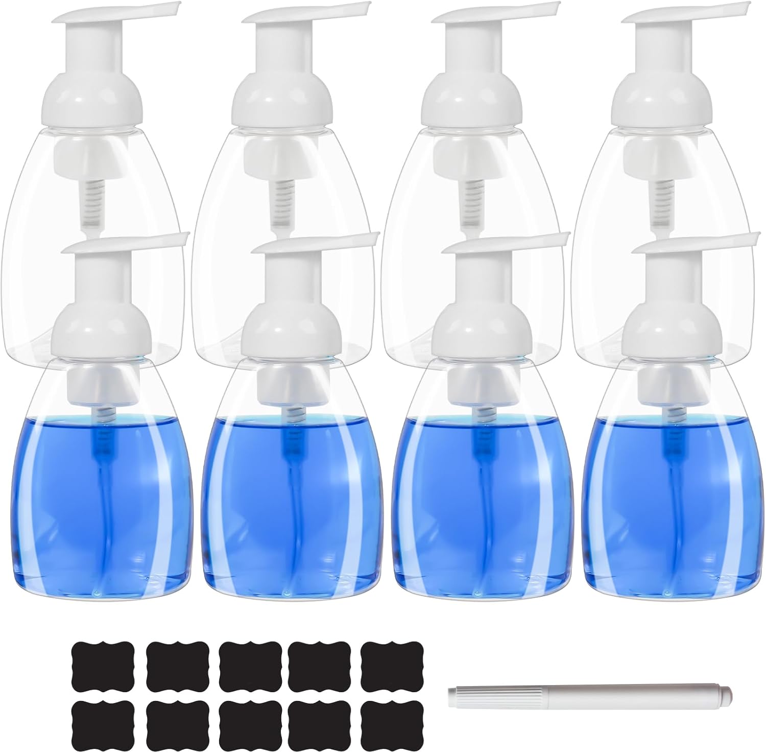 Amazon.com: 8 Pack 250ml 8.5 oz Plastic Pump Dispenser Bottles with ...