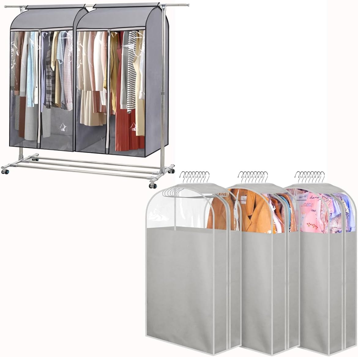 Amazon.com: MISSLO 43" Garment Bags Bundle with 32" Garment Bags : Home ...
