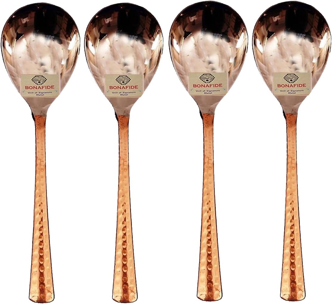 Buy Indian Art Villa Steel Copper Rice Spoon, Serving Home Restaurant ...