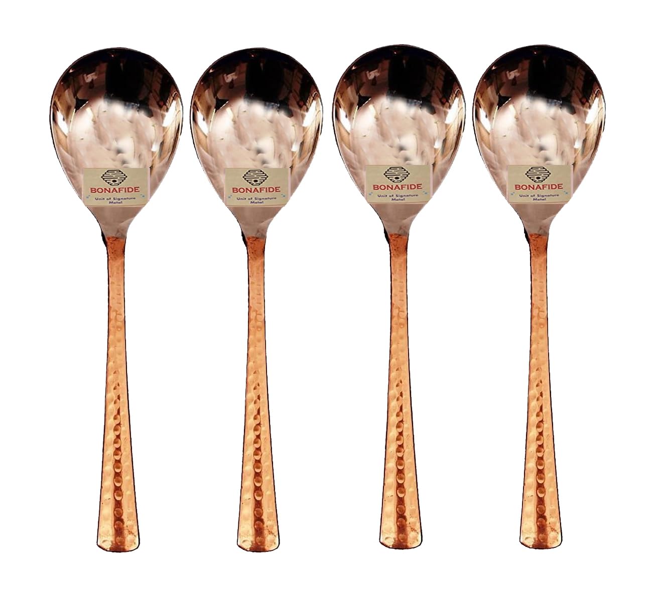 Buy Bona Fide Copper Spoon Set of 4, Hammered Designed Home Ware ...